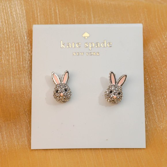 kate spade | Jewelry | Kate Spade Rabbit Head Studs In Silver With Dust ...